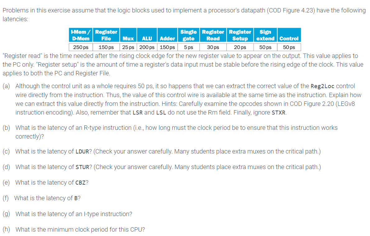 Solved Problems in this exercise assume that the logic | Chegg.com