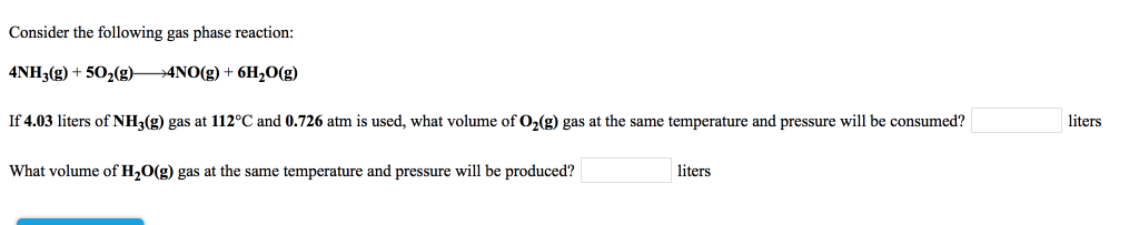 Solved Consider the following gas phase reaction 4NH3(g) + | Chegg.com