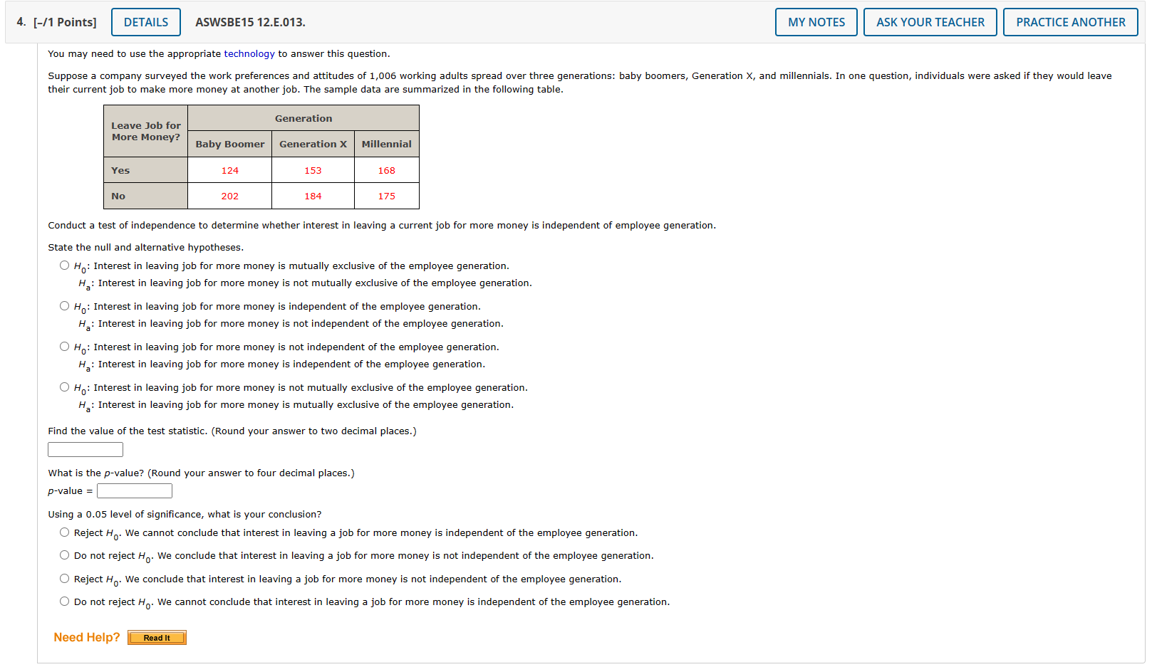 Solved Suppose a company surveyed the work preferences and | Chegg.com