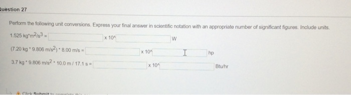 Solved Perform the following unit conversions. Express your | Chegg.com