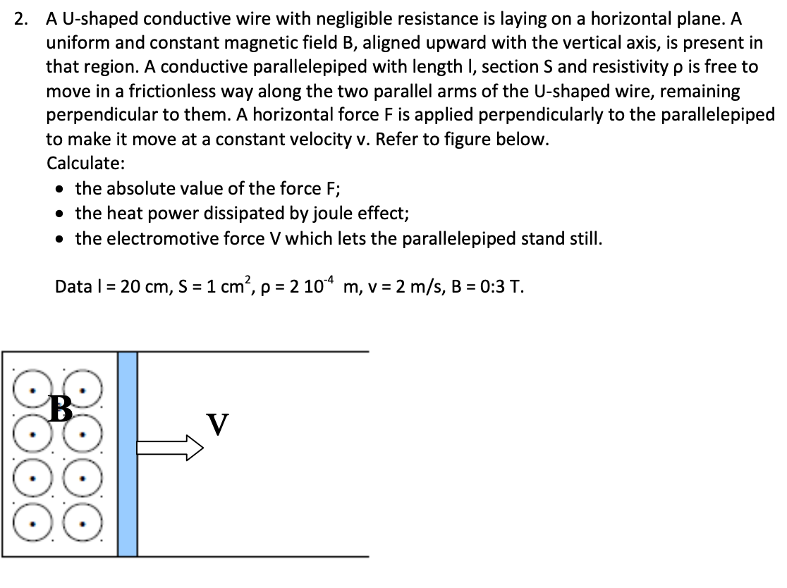 Solved A U-shaped conductive wire with negligible resistance | Chegg.com