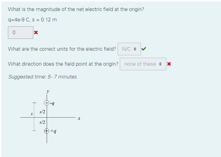 Solved What is the magnitude of the net electric field at | Chegg.com