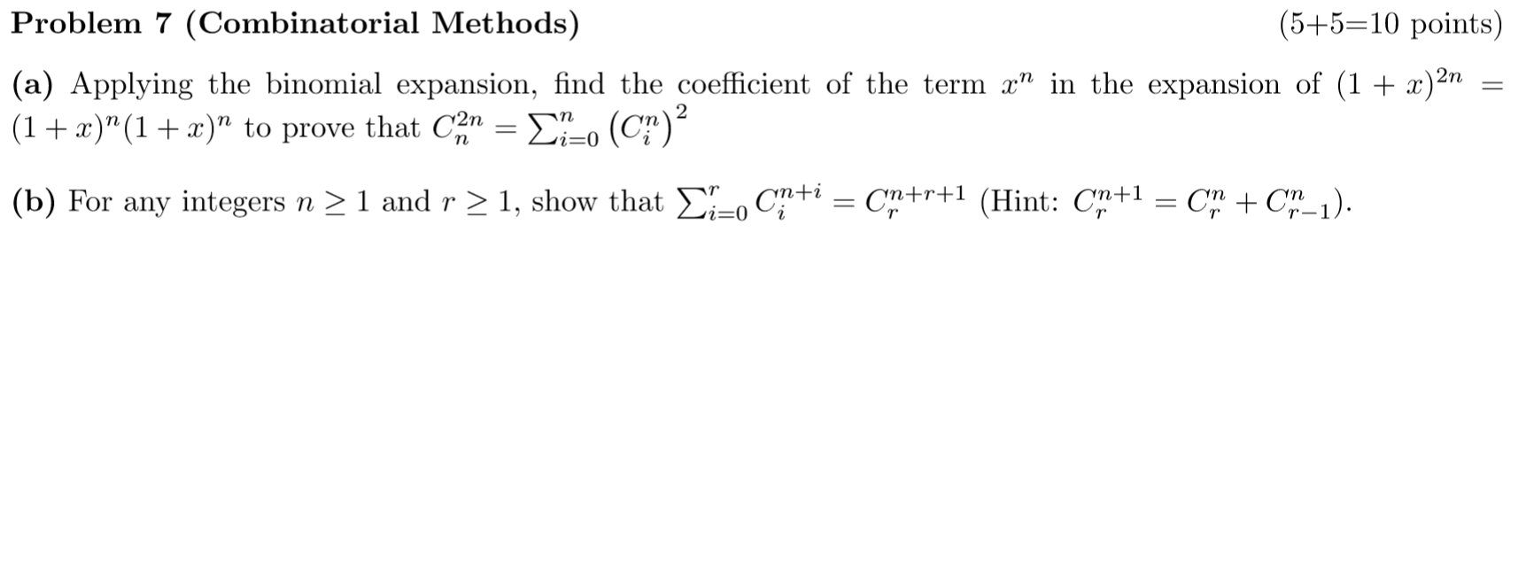 Solved Problem 7 Combinatorial Methods 5510 Points A