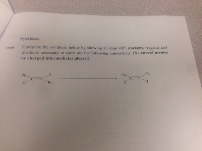 Solved Synthesis Complete the synthesis below by showing all | Chegg.com