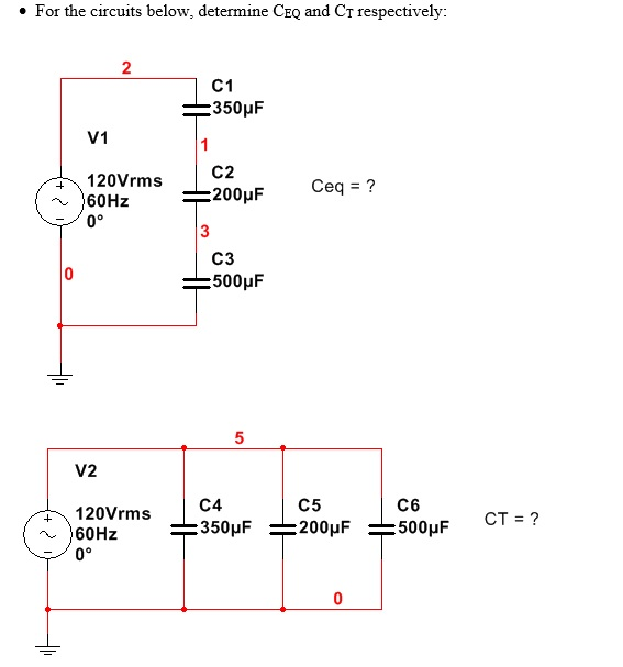 Solved For the circuits below, determine CEQ and CT | Chegg.com