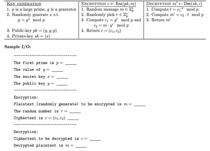Solved 1 Please Implement The Key Generation Encryption 8770