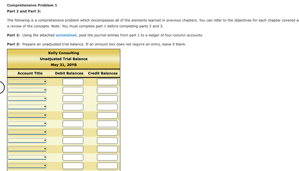 The following is a comprehensive problem which | Chegg.com