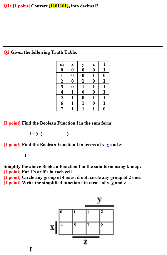 Solved Full Name: Student ID: Qla [2 points] Convert the | Chegg.com
