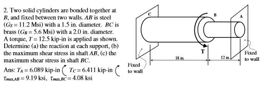 Solved 2. Two solid cylinders are bonded together at B, and | Chegg.com