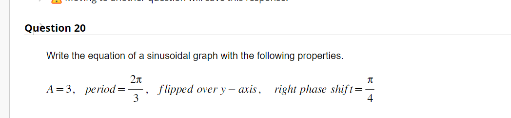 Solved Write The Equation Of A Sinusoidal Graph With The