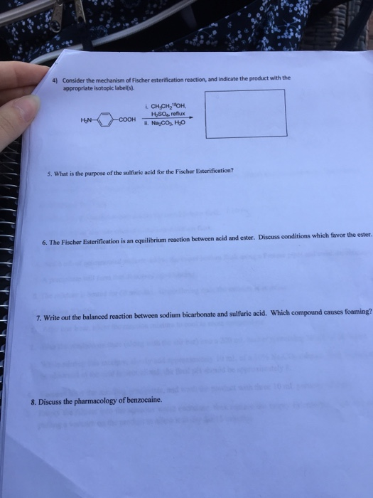 Solved Consider the mechanism of Fischer esterification | Chegg.com