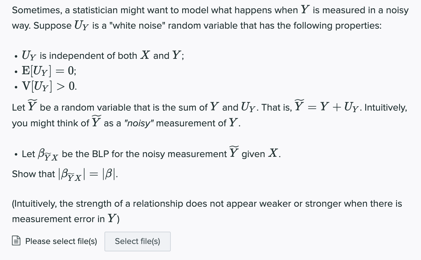 Solved Theorem 2.2.21. Best Linear Predictor (BLP) For | Chegg.com