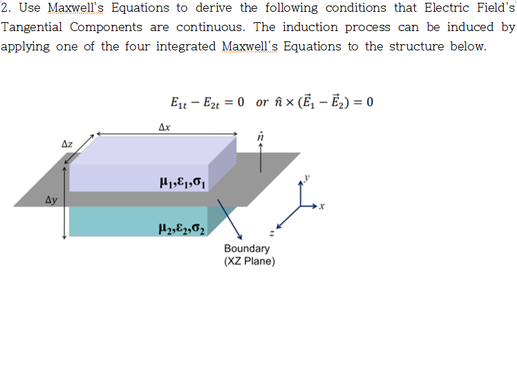 Solved 2. Use Maxwell's Equations to derive the following | Chegg.com