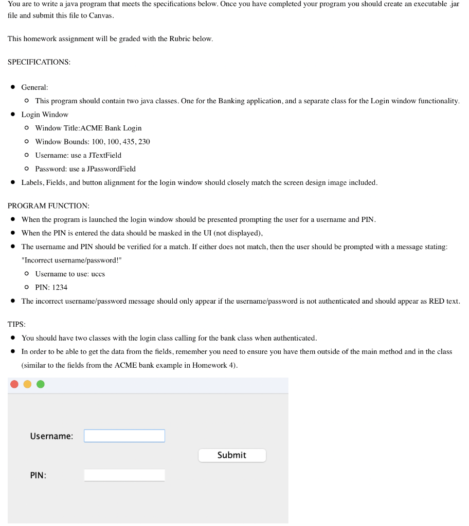 Solved You are to write a java program that meets the | Chegg.com