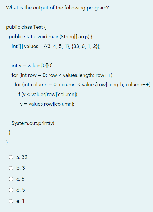 Solved What is the output of the following code? public | Chegg.com