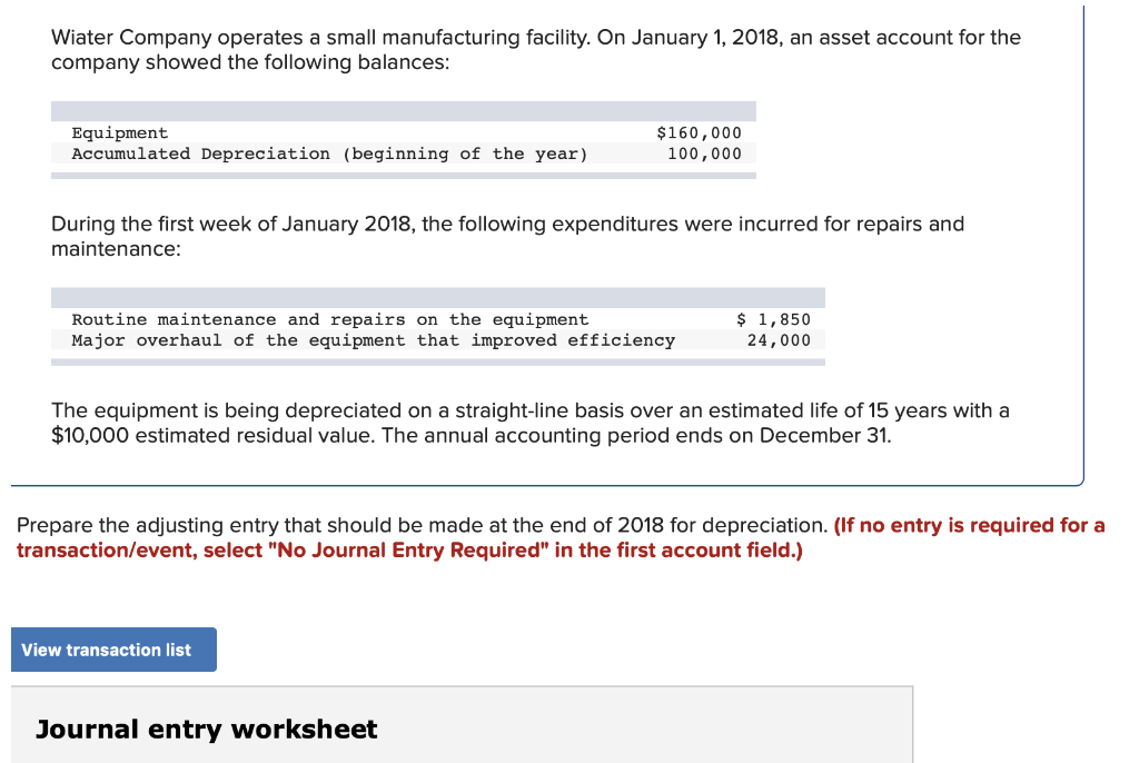 Solved Wiater Company operates a small manufacturing | Chegg.com