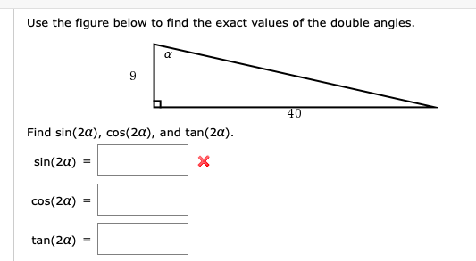 Solved Use the figure below to find the exact values of the | Chegg.com