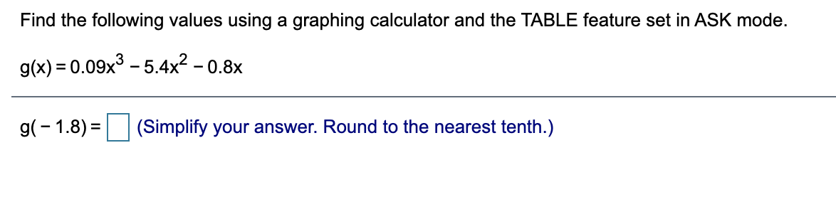 Solved Find the following values using a graphing calculator | Chegg.com