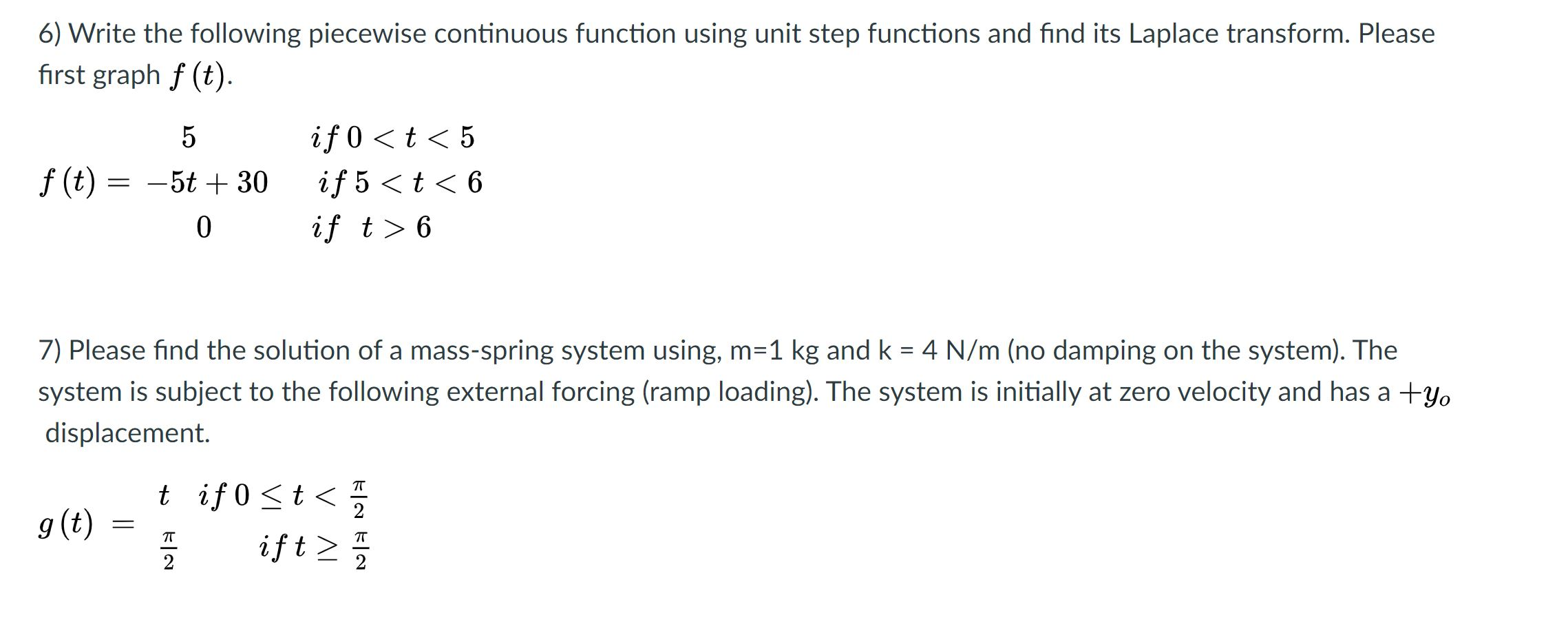 Solved 6) Write the following piecewise continuous function | Chegg.com