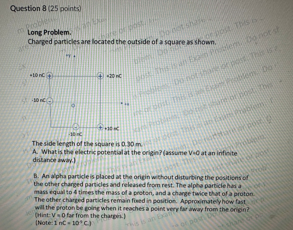 Solved Long Problem. Charged particles are located the | Chegg.com
