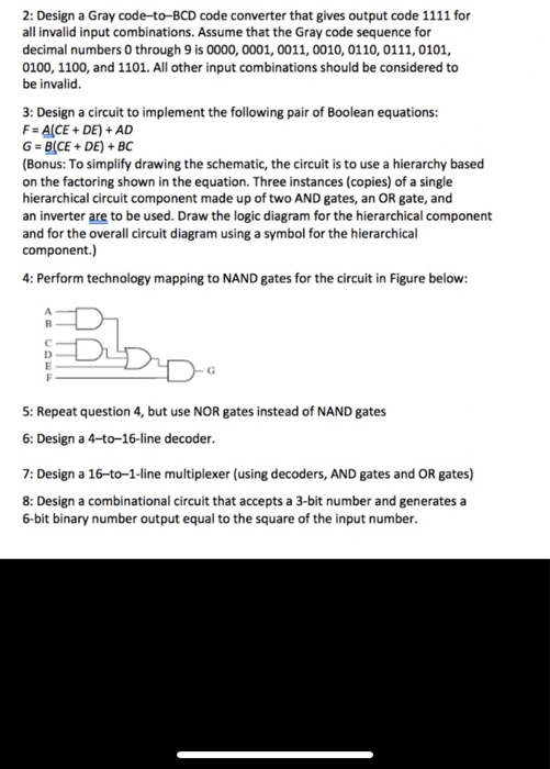 Solved 2: Design a Gray code-to-BCD code converter that | Chegg.com