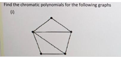 Find the chromatic polynomials for the following | Chegg.com