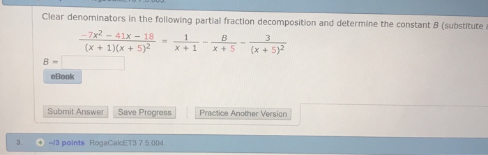 Solved Clear denominators in the following partial fraction | Chegg.com
