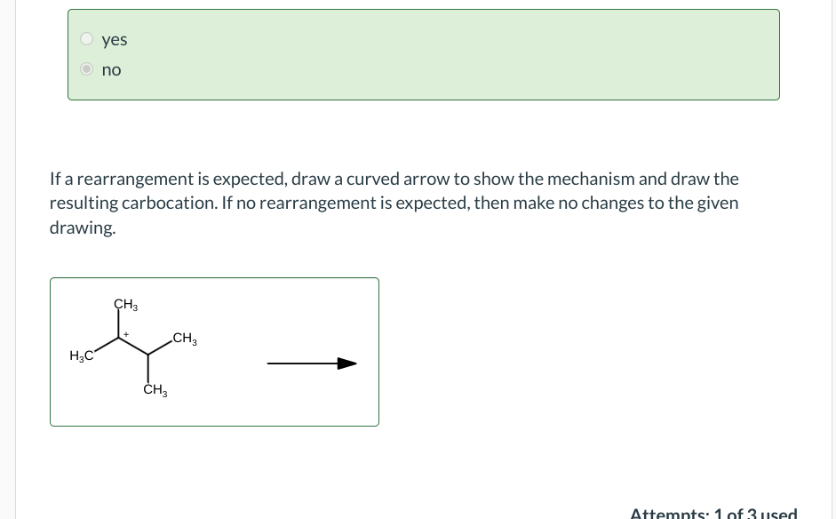 Solved yes If a rearrangement is expected, draw a curved | Chegg.com