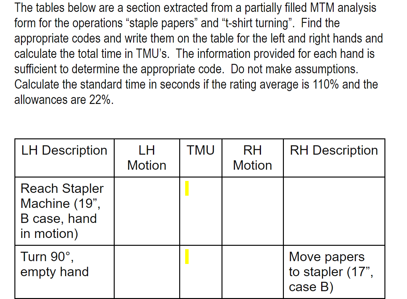 The tables below are a section extracted from a | Chegg.com