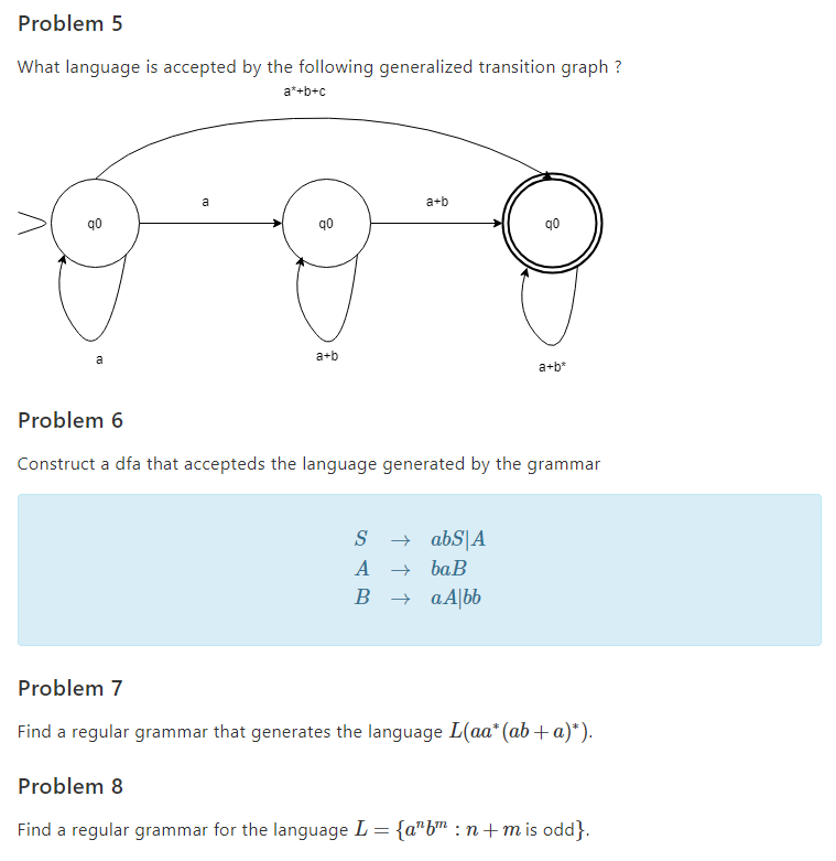 Solved Problem 5 What language is accepted by the following | Chegg.com