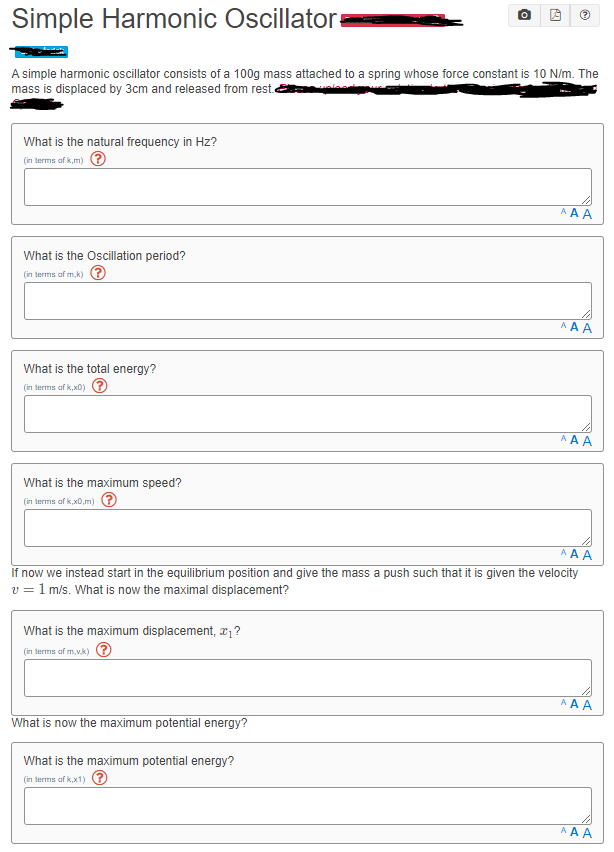 Solved A simple harmonic oscillator consists of a 100 g mass | Chegg.com