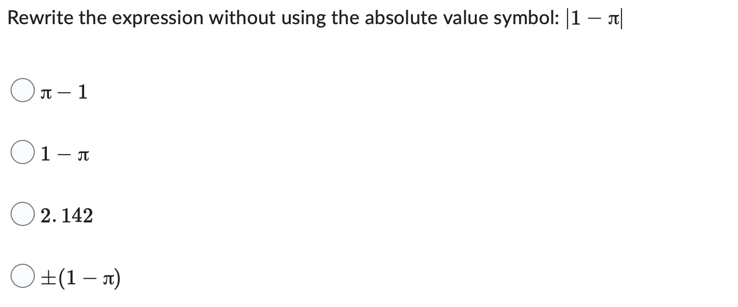 Solved Rewrite the expression without using the absolute | Chegg.com Solved Rewrite the expression without using the absolute | Chegg.com