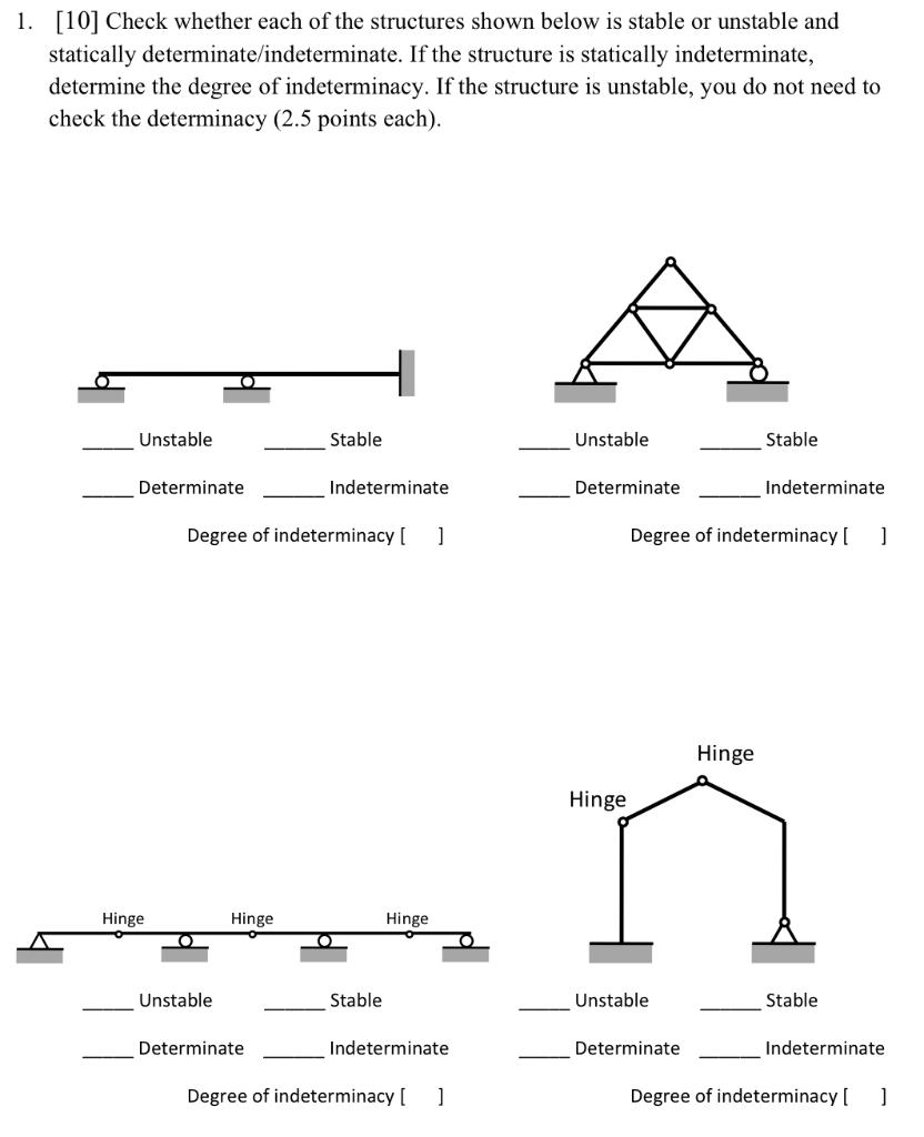 Solved 1. [10] Check whether each of the structures shown | Chegg.com