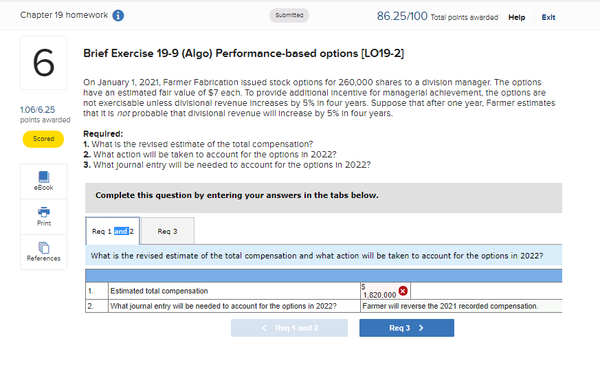 Solved Chapter 19 homework Submitted 86.25/100 Total points | Chegg.com