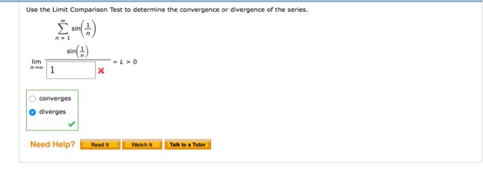 Solved Use The Limit Comparison Test To Determine The