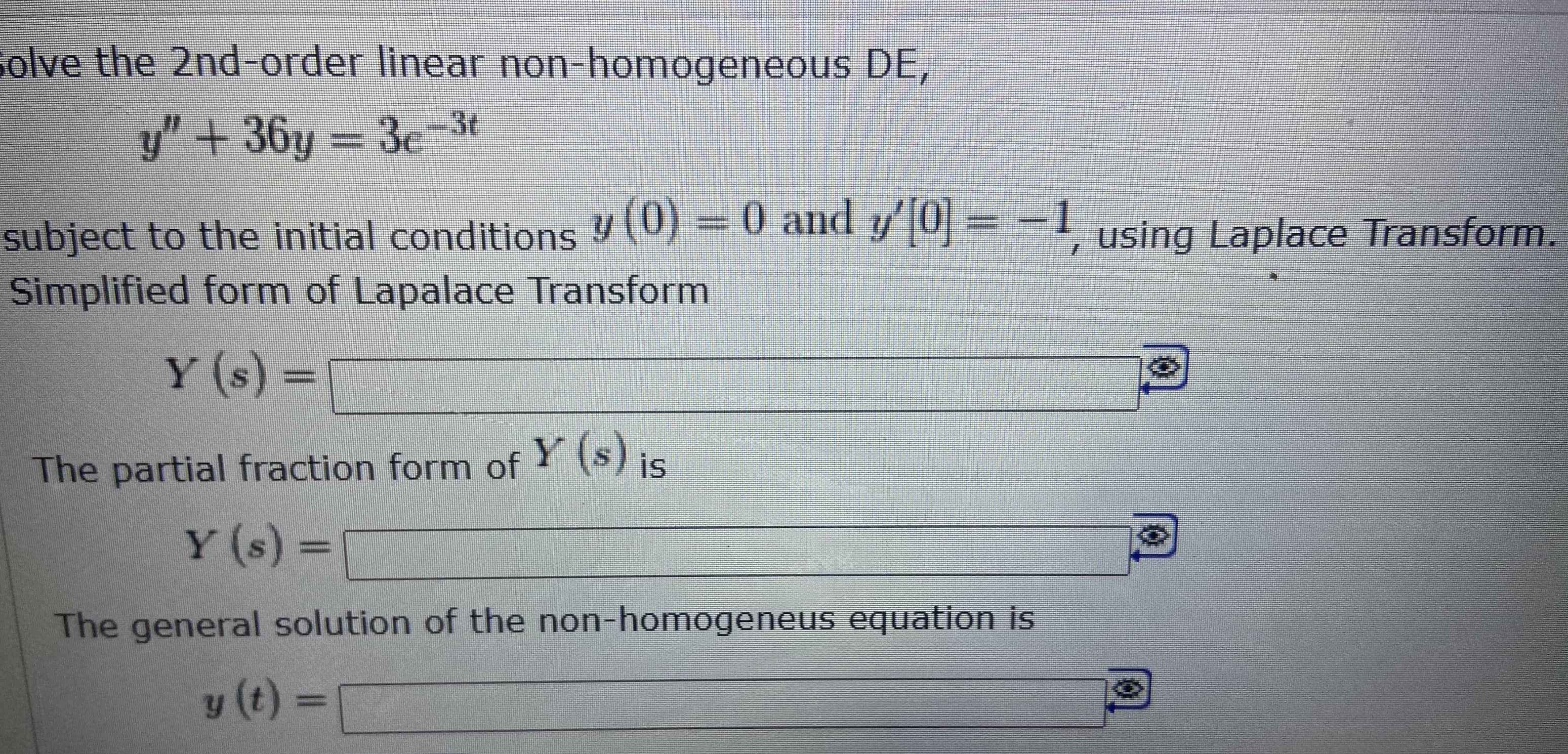 Solved Olve The 2nd Order Linear Non Homogeneous De