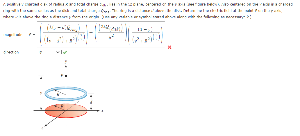 Solved A positively charged disk of radius R and total | Chegg.com