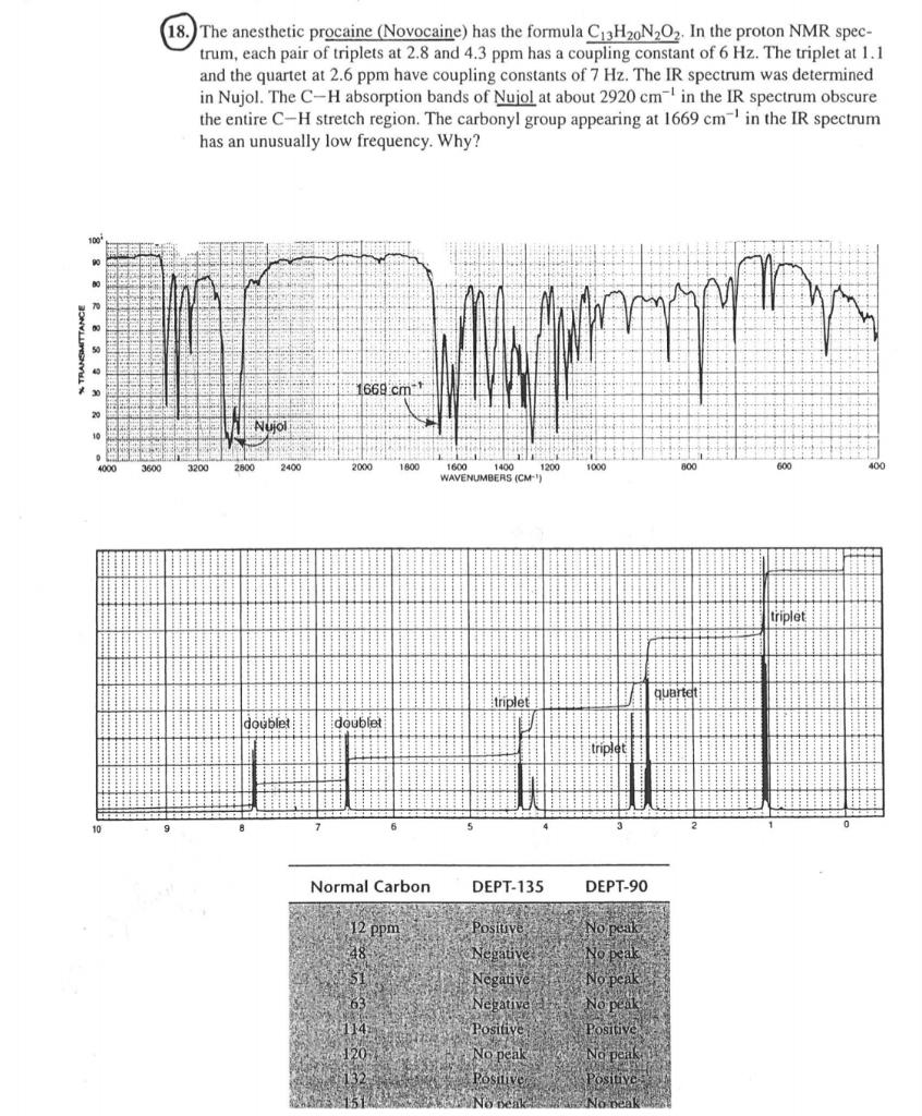 Solved (18.) The anesthetic procaine (Novocaine) has the | Chegg.com