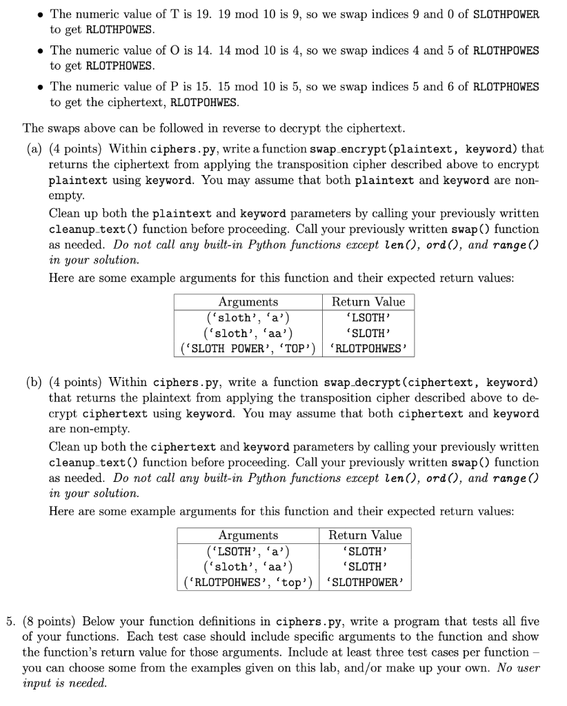 Solved 1 4 Points Within A File Named Ciphers py Write A Chegg