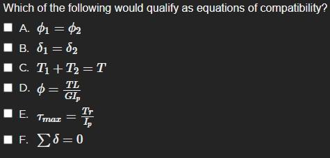 Solved Which of the following would qualify as equations of | Chegg.com