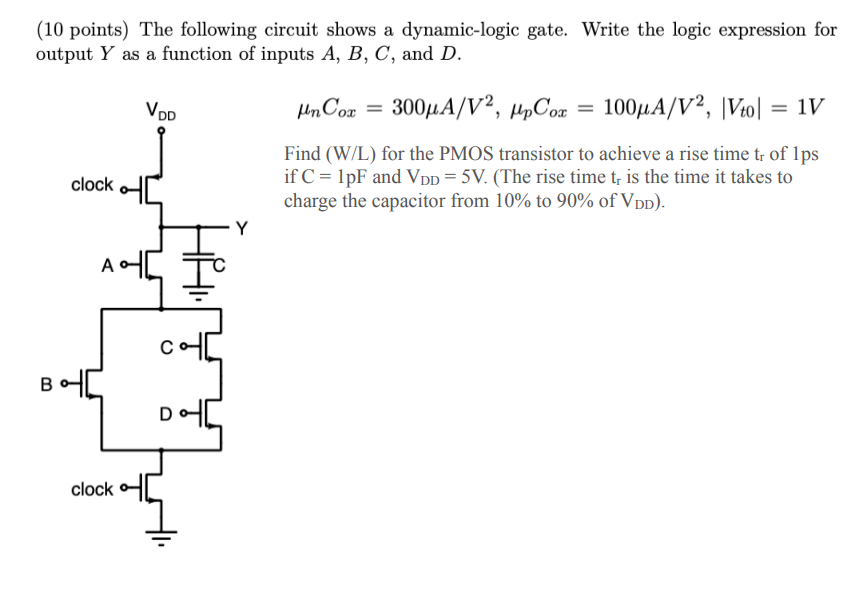 Solved (10 points) The following circuit shows a | Chegg.com