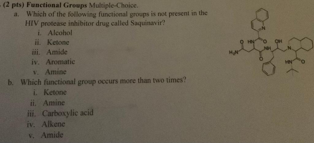 Solved a. HON 88 (2 pts) Functional Groups Multiple-Choice. | Chegg.com