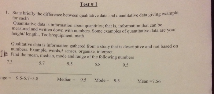 Solved State briefly the difference between qualitative data | Chegg.com