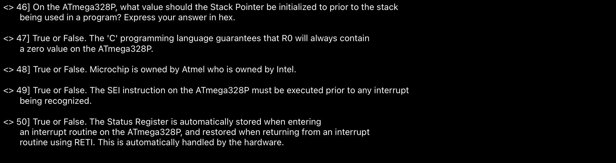 Solved 46] On the ATmega328P, what value should the Stack | Chegg.com