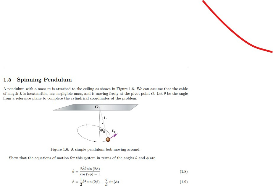 1.5 ﻿Spinning PendulumA pendulum with a mass m ﻿is | Chegg.com