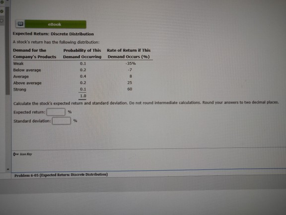 Solved Expected Return: Discrete Distribution - Calculate | Chegg.com Solved Expected Return: Discrete Distribution - Calculate | Chegg.com
