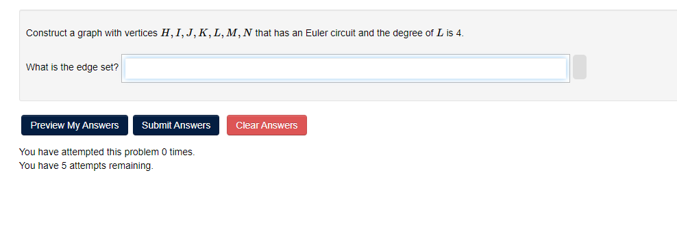 Construct A Graph With Vertices H I J K L M N That