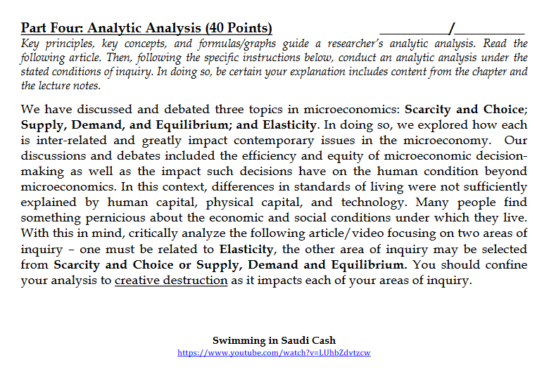 Solved Part Four: Analytic Analysis (40 Points) Key | Chegg.com