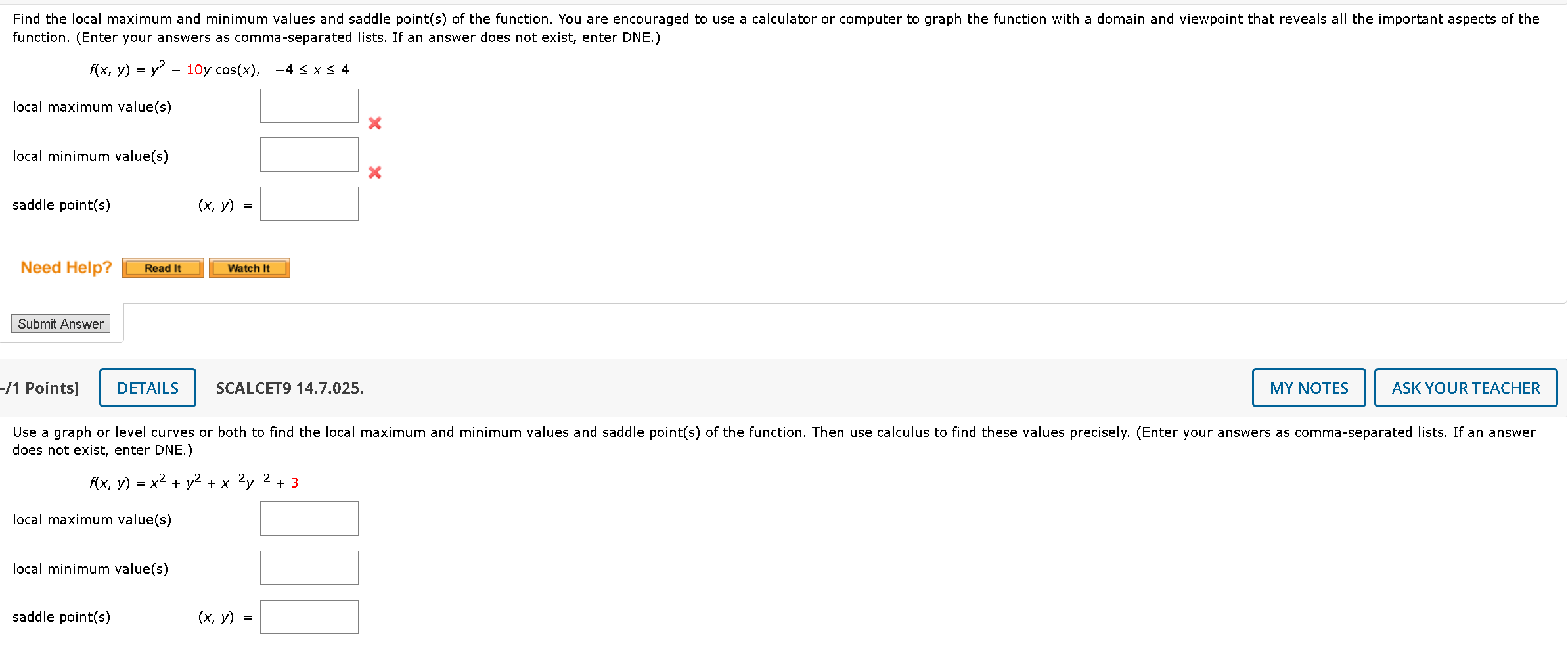 Solved function. (Enter your answers as comma-separated | Chegg.com