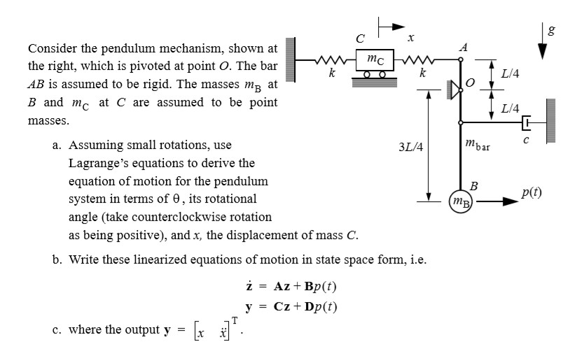 Solved MDOF Problem Use Lagrange’s equations to derive the | Chegg.com Solved MDOF Problem Use Lagrange’s equations to derive the | Chegg.com